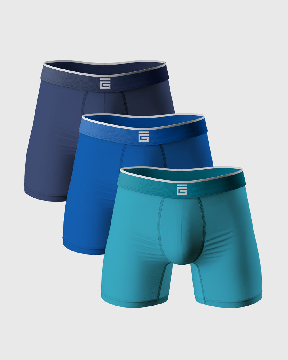 Bamboo Boxers - Mixed Blue - 3 Pack